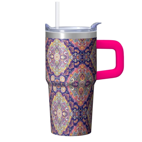 20oz Stainless Steel Cup with Bohemian Theme, Vacuum Insulated Travel ...