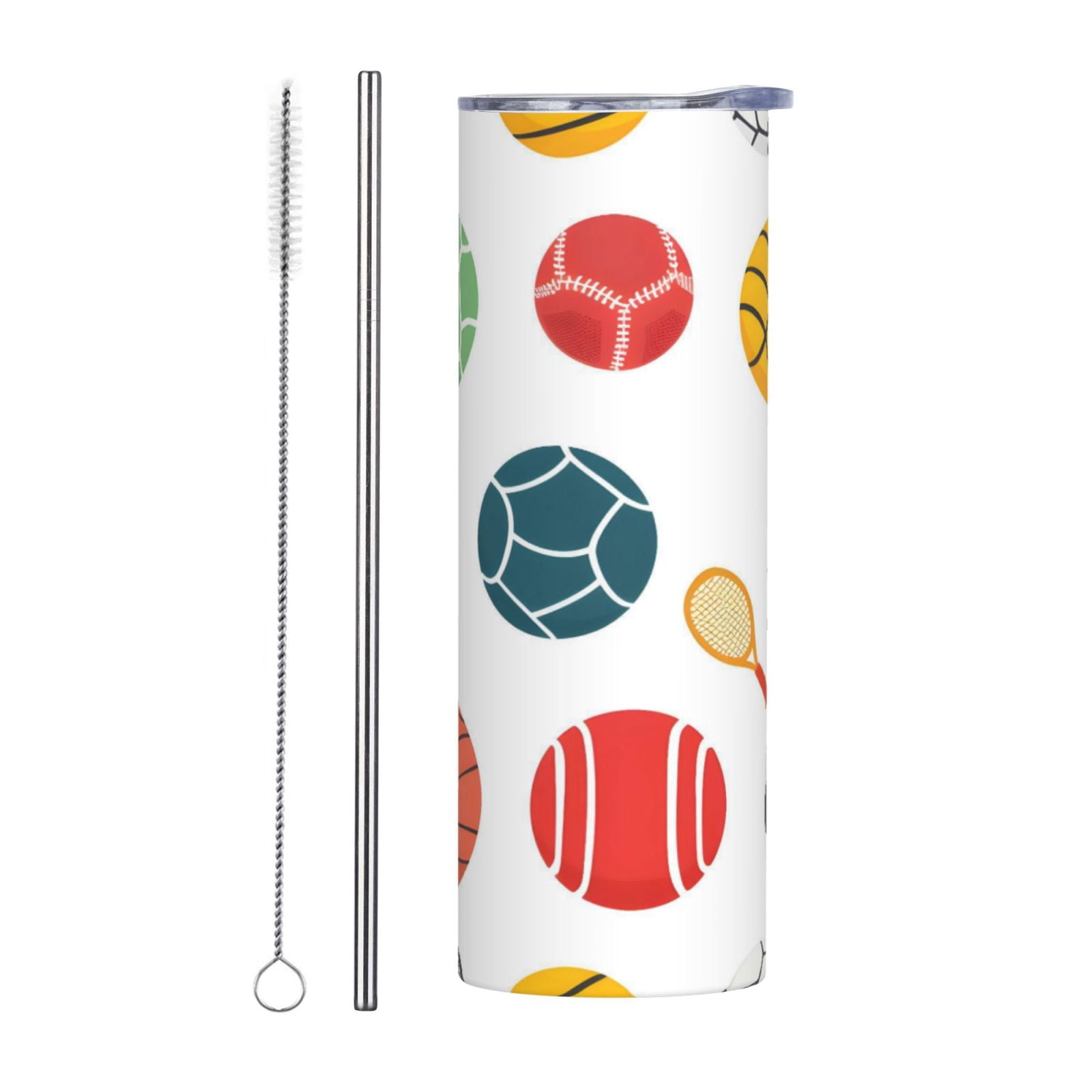20oz Stainless Steel Mug Reusable Tumbler With Lid And Straw For Hot ...