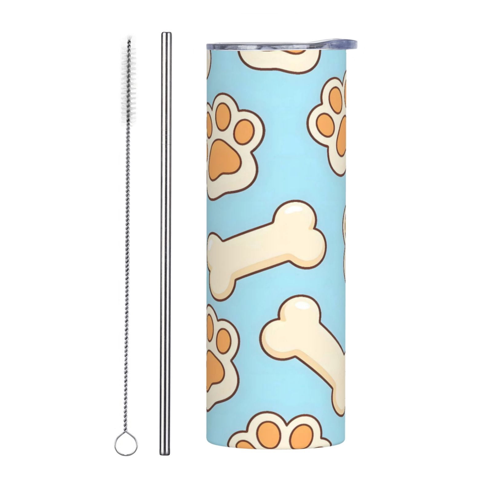 20oz Stainless Steel Mug Reusable Tumbler With Lid And Straw For Hot ...