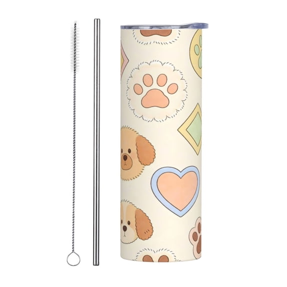 20oz Stainless Steel Mug Reusable Tumbler With Lid And Straw For Hot ...
