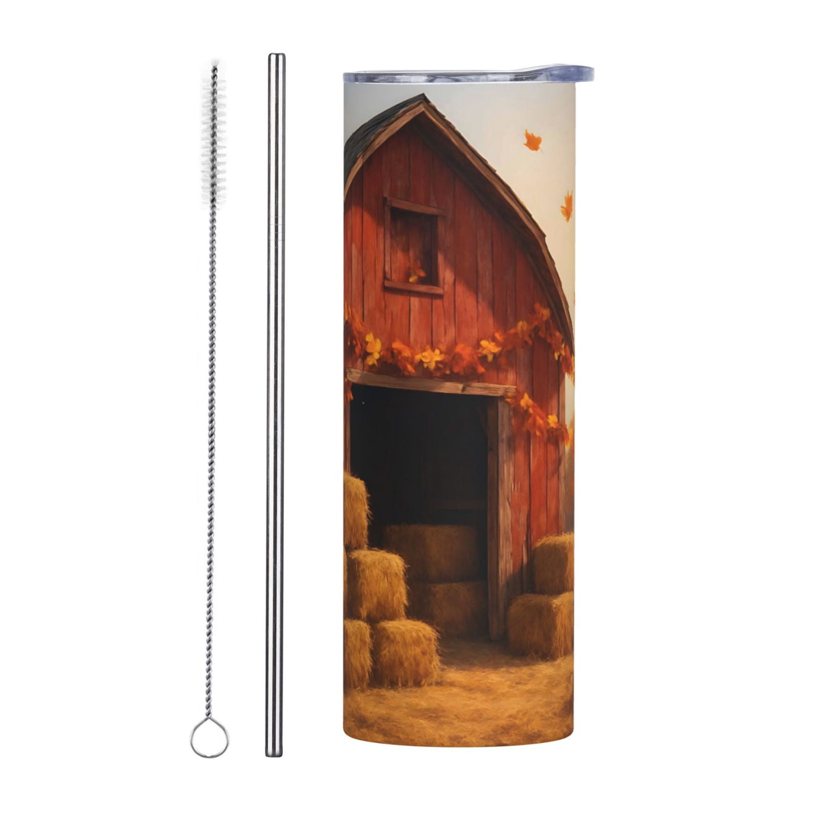 20oz Stainless Steel Mug Reusable Tumbler With Lid And Straw For Hot ...