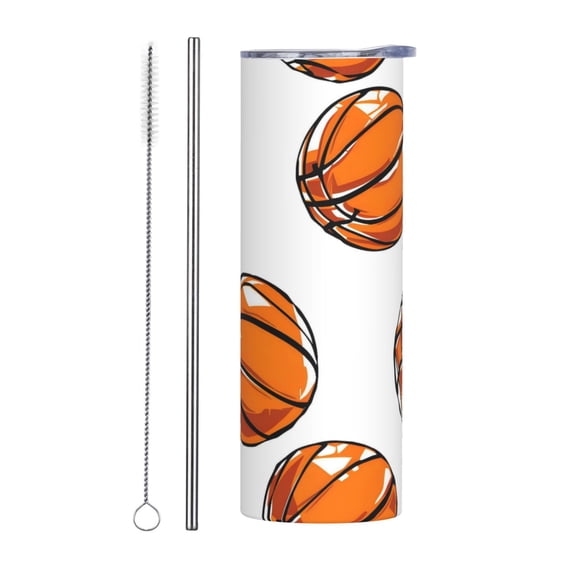 20oz Stainless Steel Mug Reusable Tumbler With Lid And Straw For Hot ...