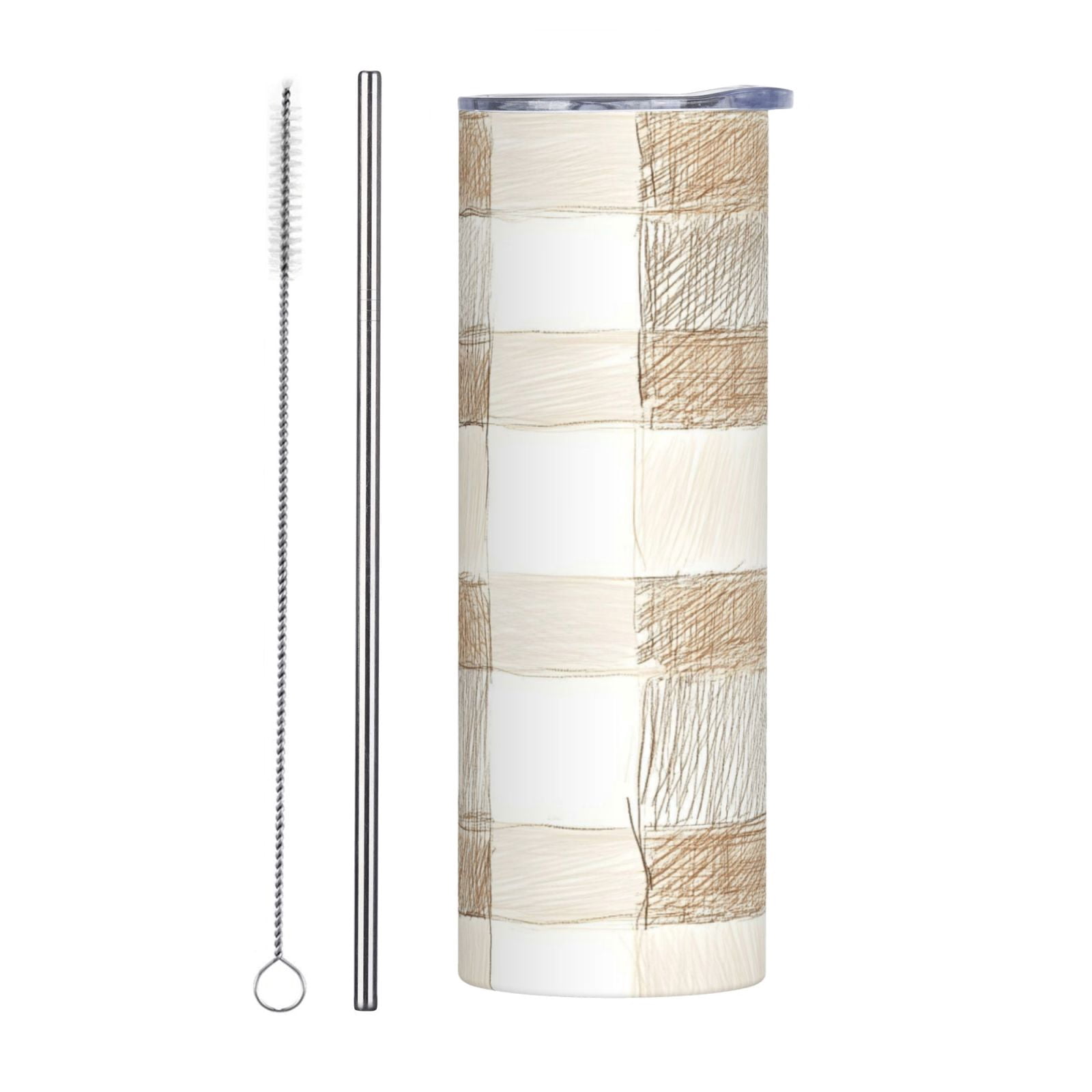 20oz Stainless Steel Mug Reusable Tumbler With Lid And Straw For Hot ...