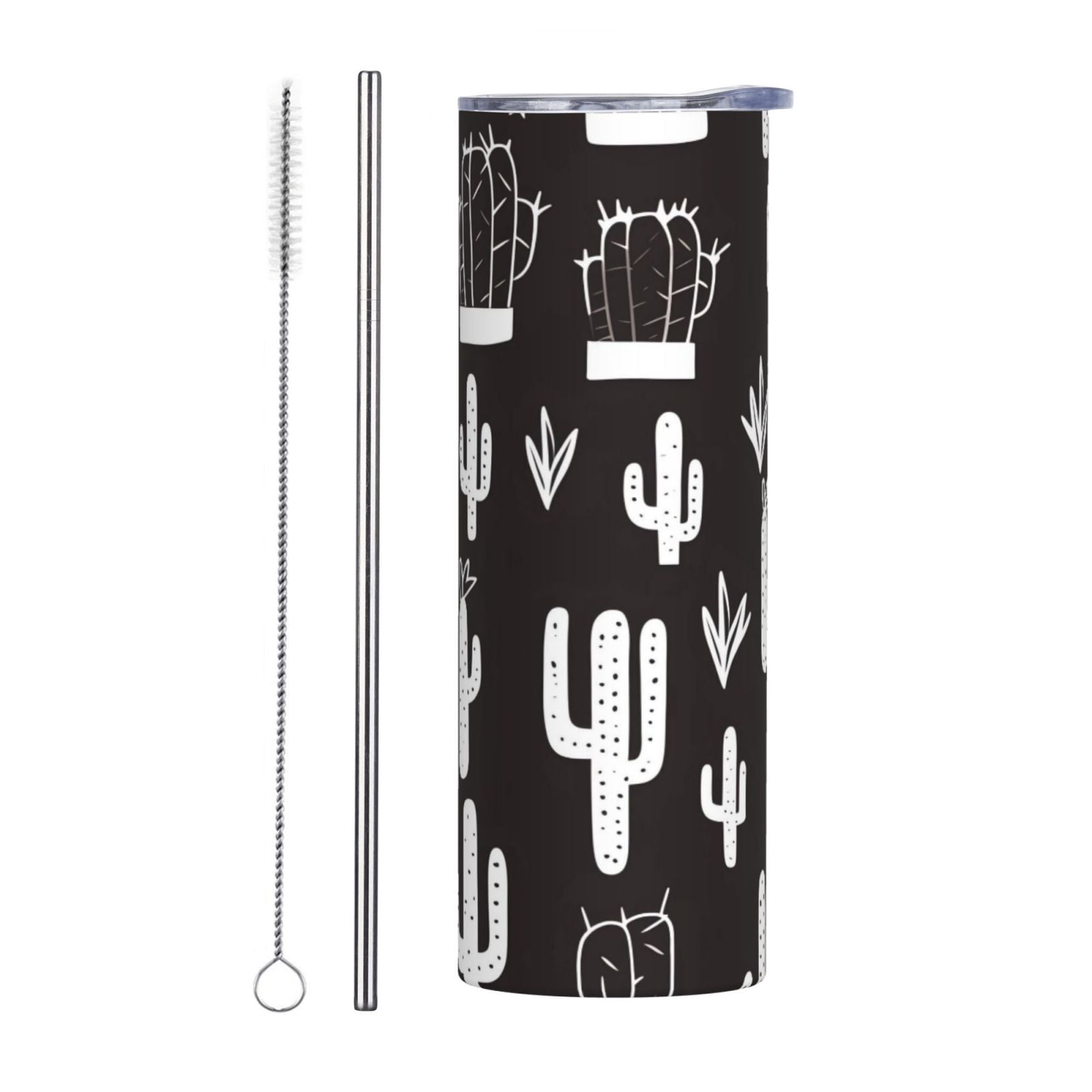 20oz Stainless Steel Mug Reusable Tumbler With Lid And Straw For Hot ...
