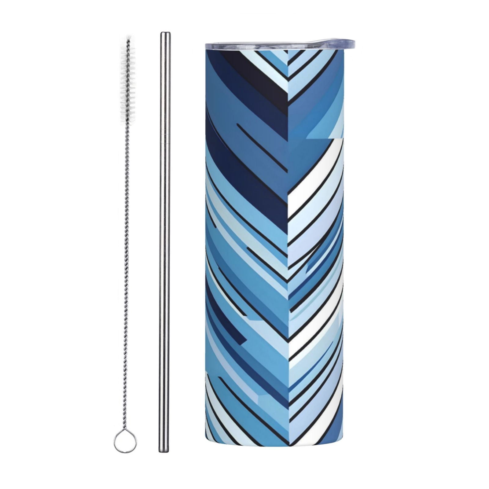 20oz Stainless Steel Mug Reusable Tumbler With Lid And Straw For Hot ...