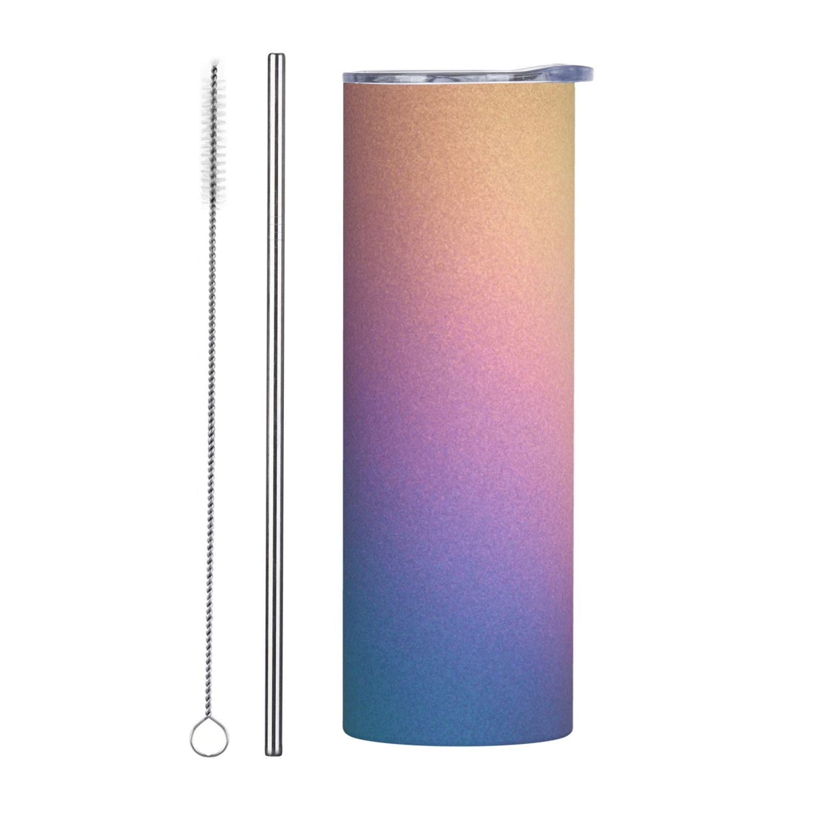 20oz Stainless Steel Mug Reusable Tumbler With Lid And Straw For Hot ...