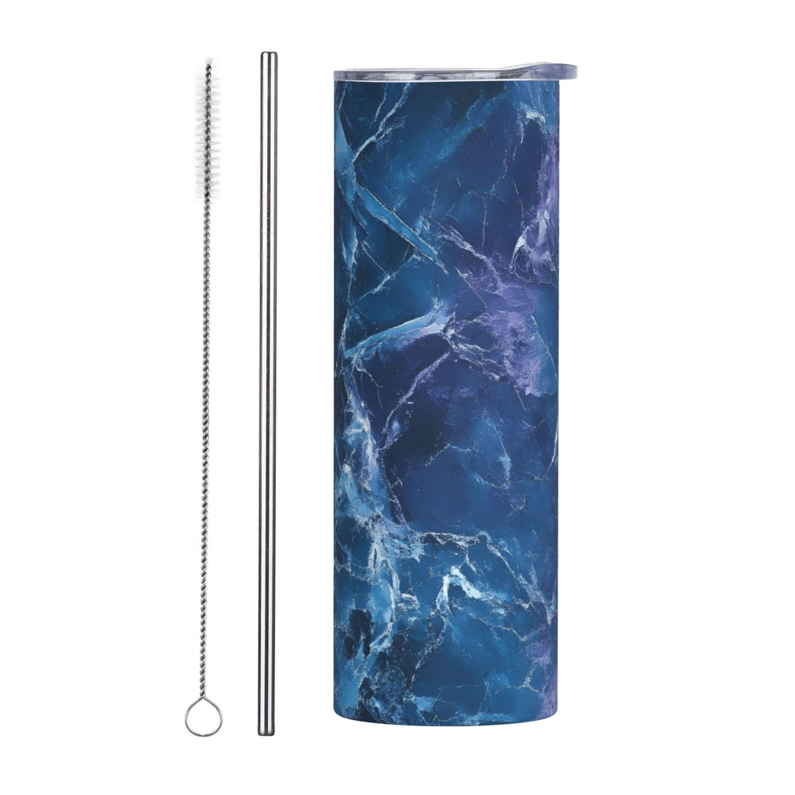 20oz Stainless Steel Mug Reusable Tumbler With Lid And Straw For Hot ...