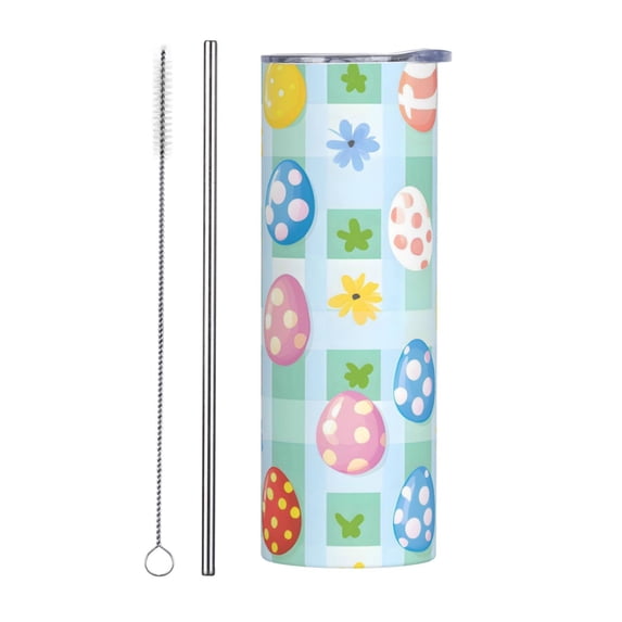 20oz Stainless Steel Mug Reusable Tumbler With Lid And Straw For Hot ...