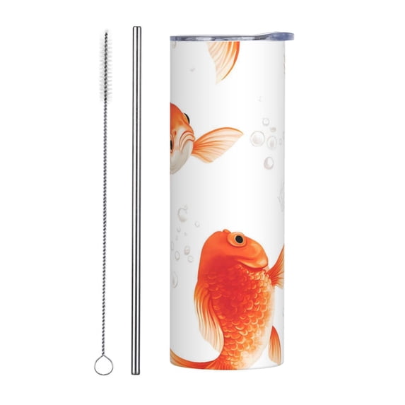 20oz Stainless Steel Mug Reusable Tumbler With Lid And Straw For Hot ...