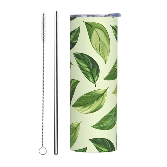 20oz Stainless Steel Mug Reusable Tumbler With Lid And Straw For Hot ...