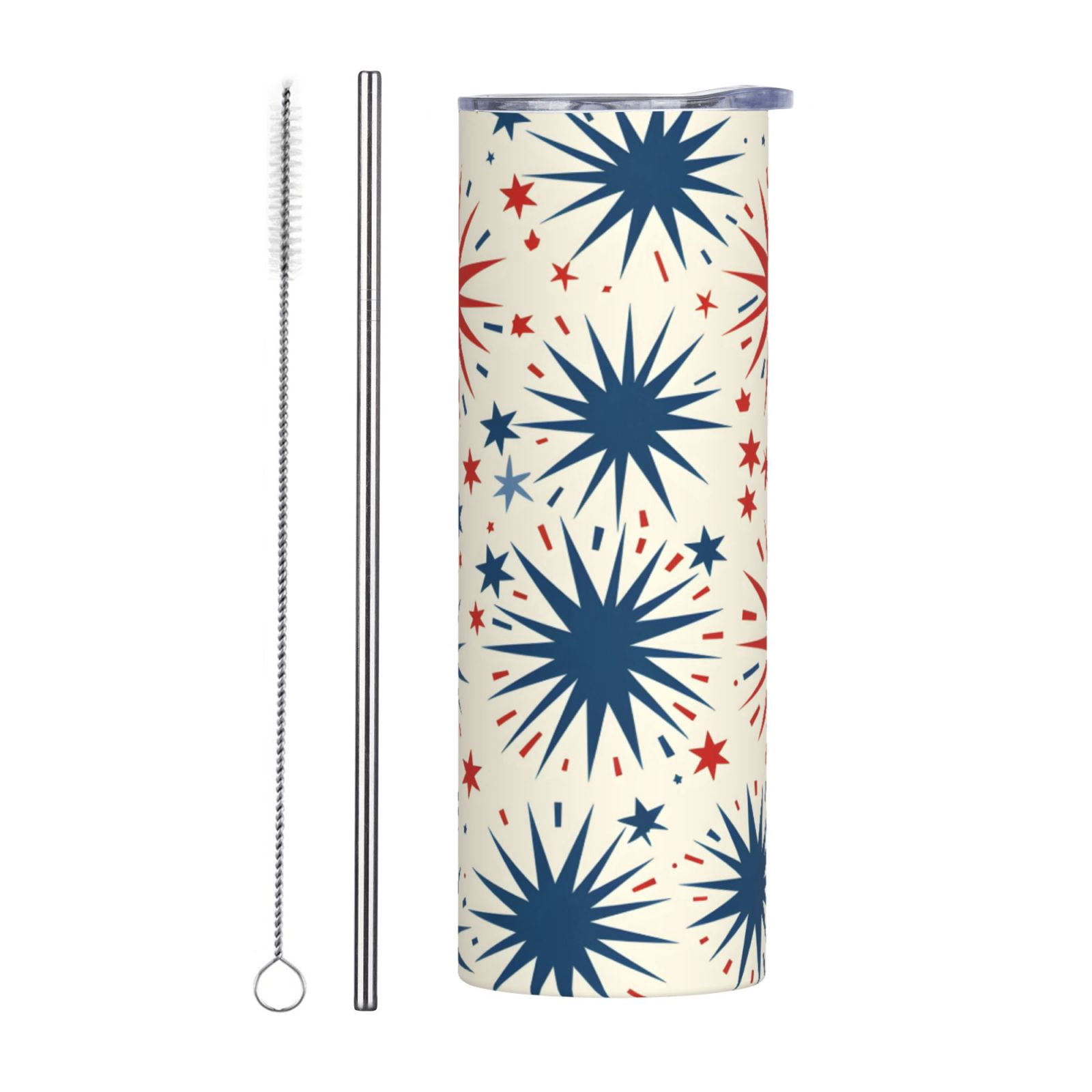 20oz Stainless Steel Mug Reusable Tumbler With Lid And Straw For Hot ...