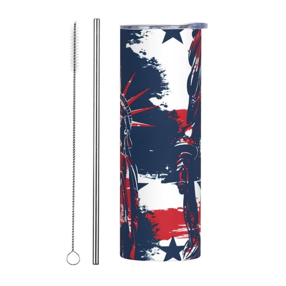 20oz Stainless Steel Mug Reusable Tumbler With Lid And Straw For Hot ...
