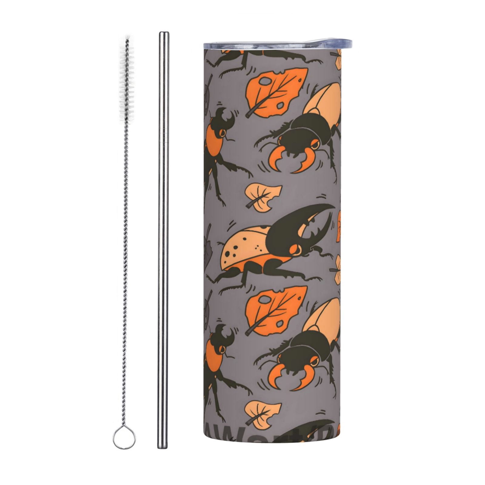 20oz Stainless Steel Mug Reusable Tumbler With Lid And Straw For Hot ...