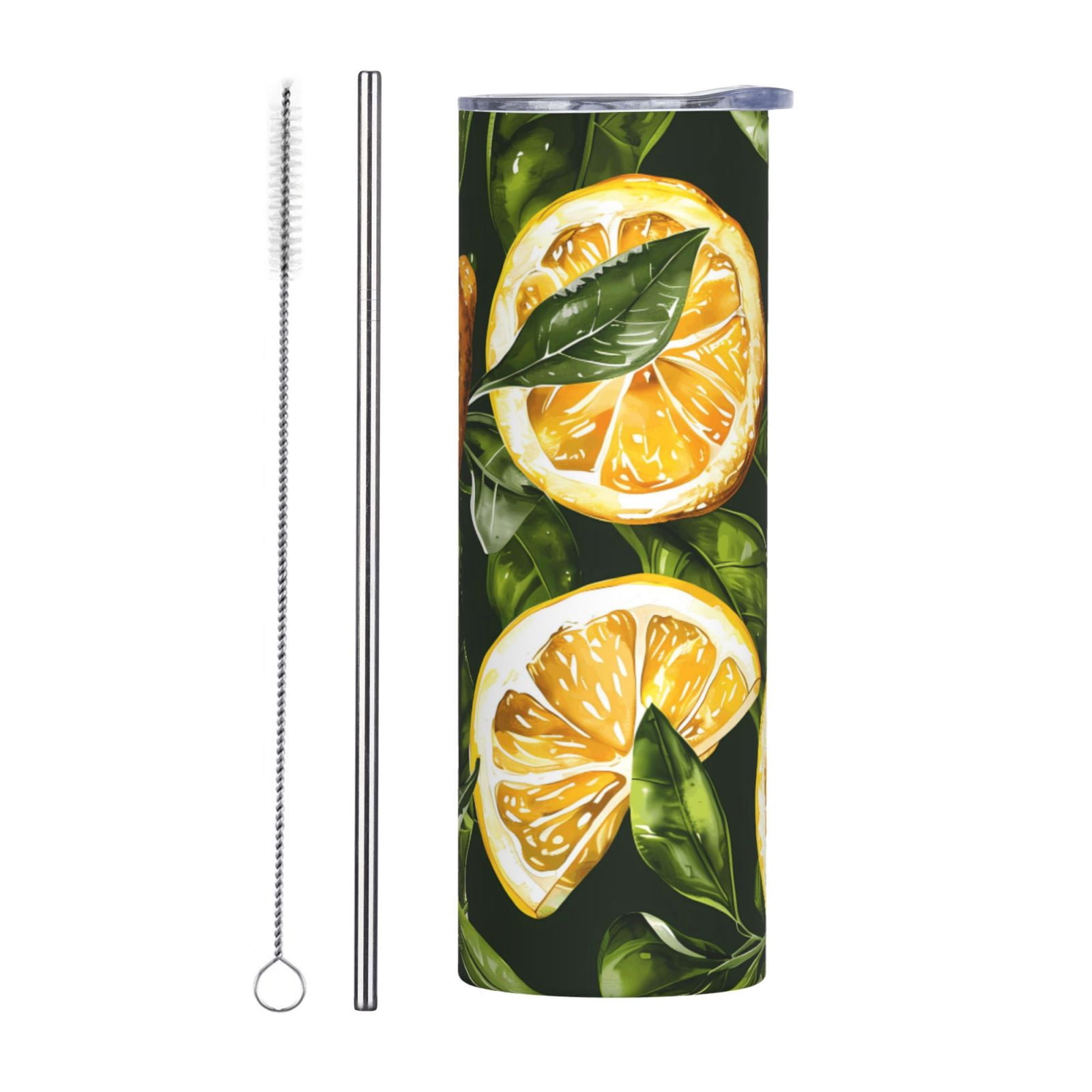 20oz Stainless Steel Mug Reusable Tumbler With Lid And Straw For Hot ...