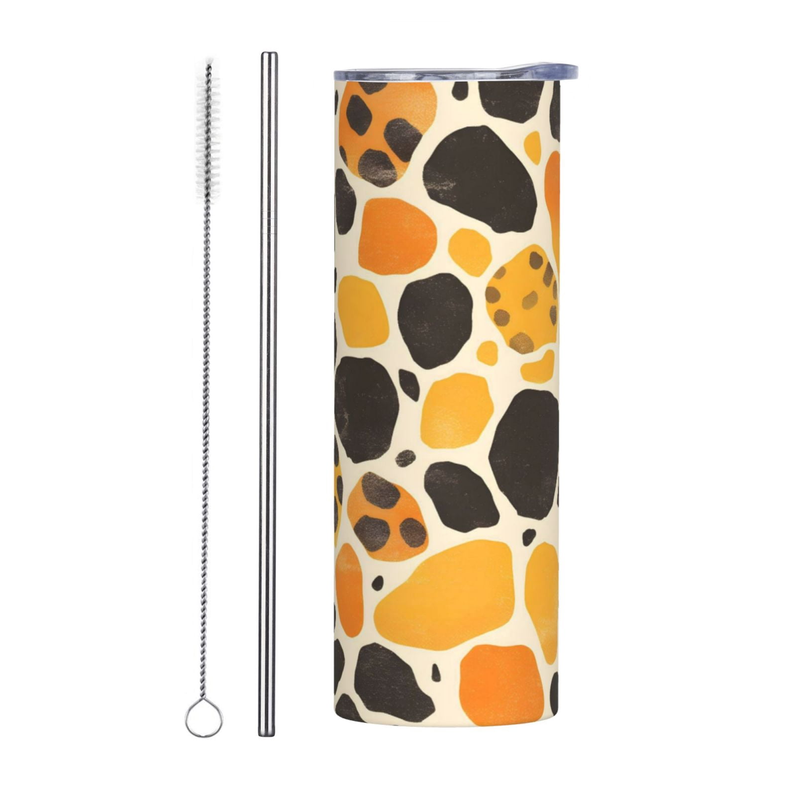 20oz Stainless Steel Mug Reusable Tumbler With Lid And Straw For Hot ...