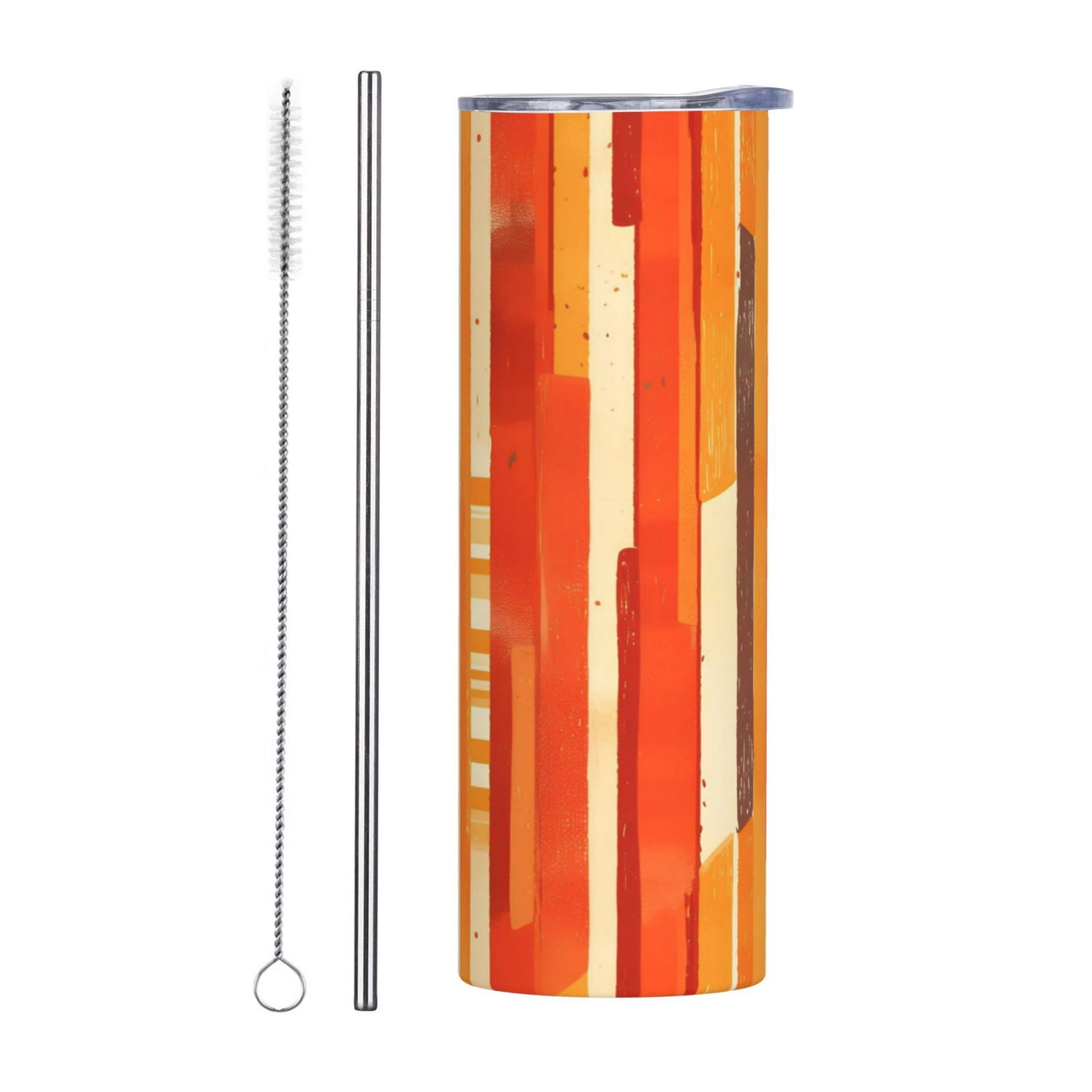 20oz Stainless Steel Mug Reusable Tumbler With Lid And Straw For Hot ...