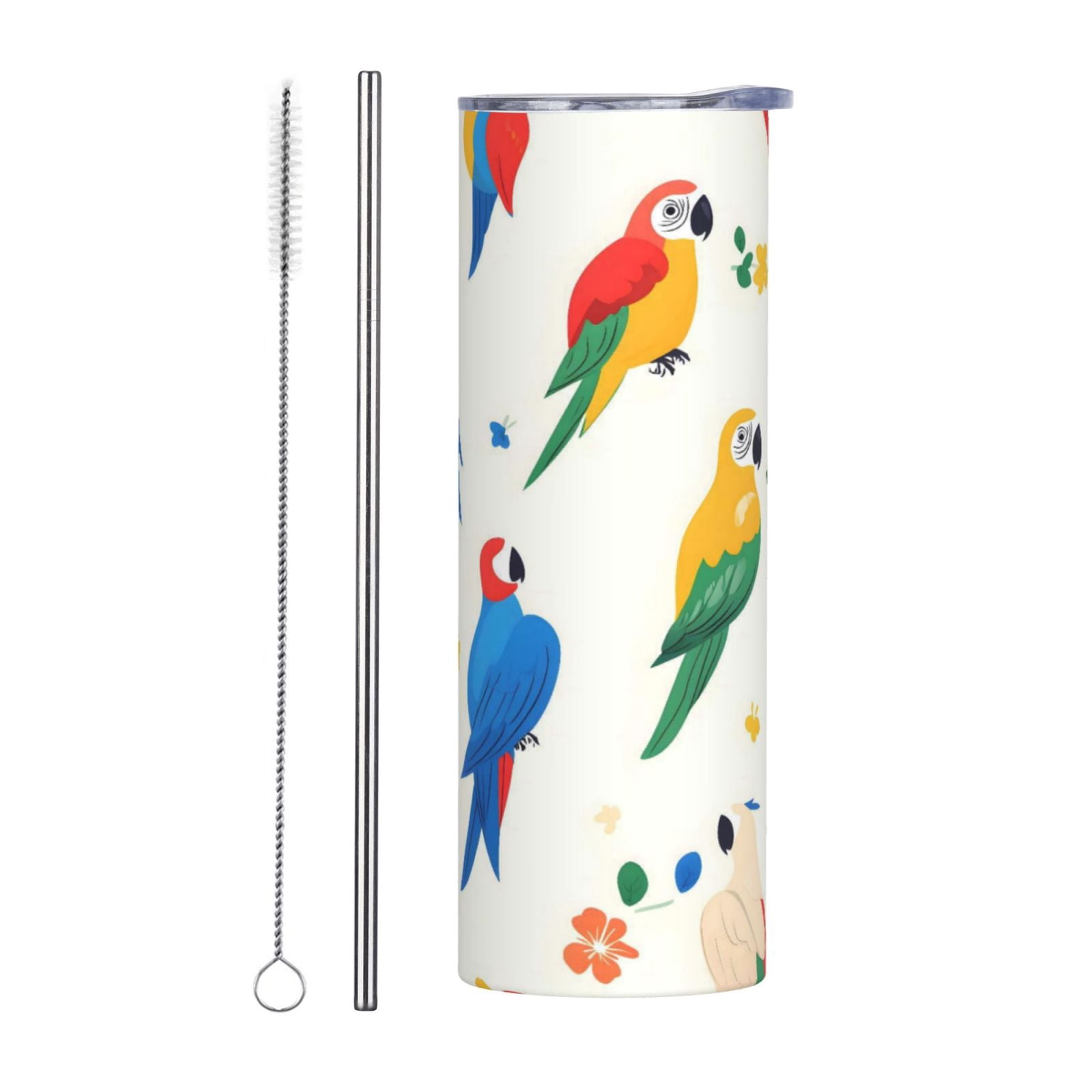 20oz Stainless Steel Mug Reusable Tumbler With Lid And Straw For Hot ...