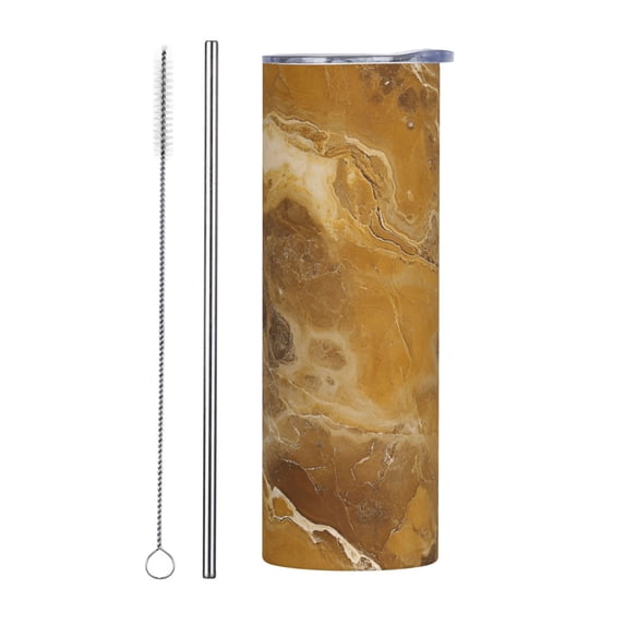 20oz Stainless Steel Mug Reusable Tumbler With Lid And Straw For Hot ...