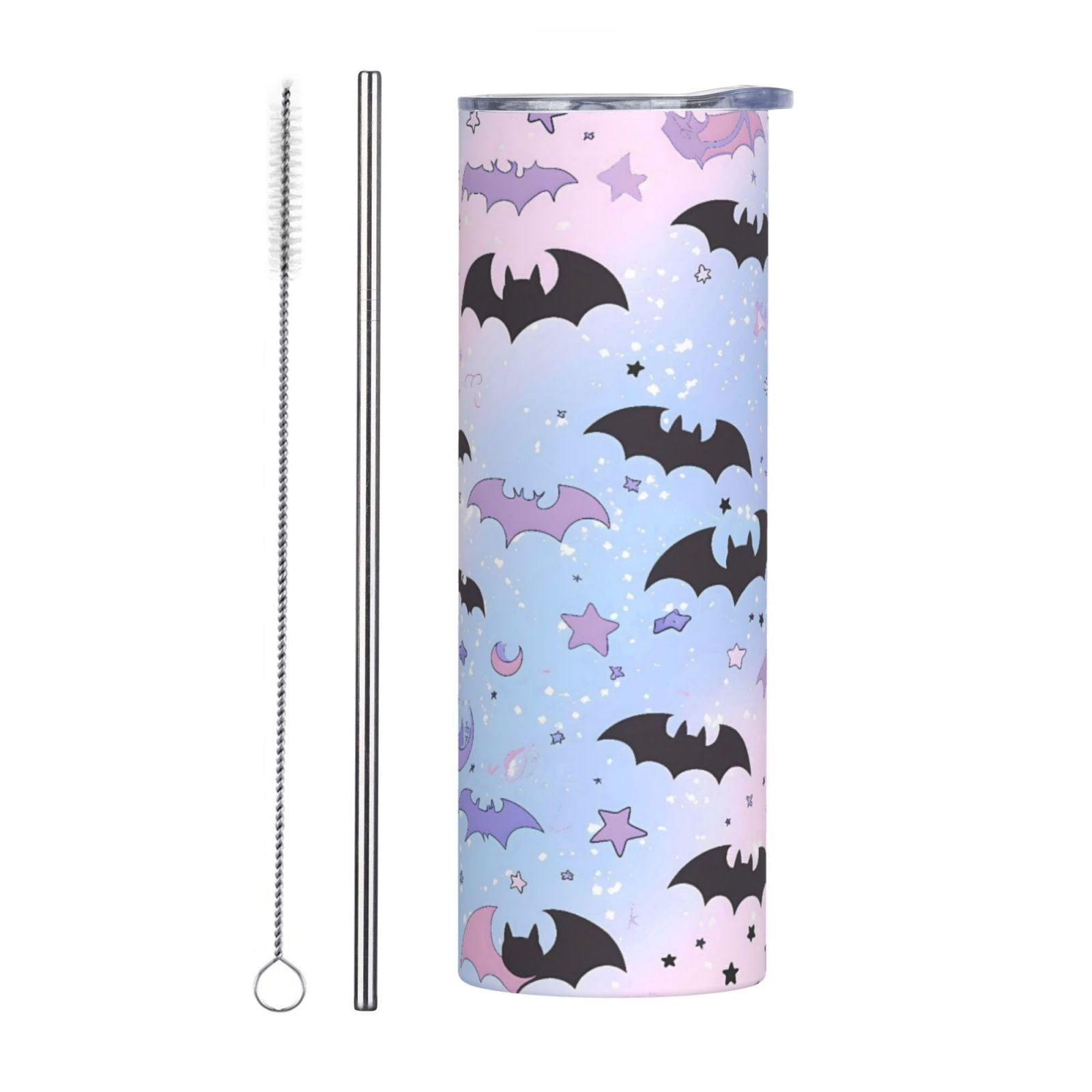 20oz Stainless Steel Mug Reusable Tumbler With Lid And Straw For Hot ...