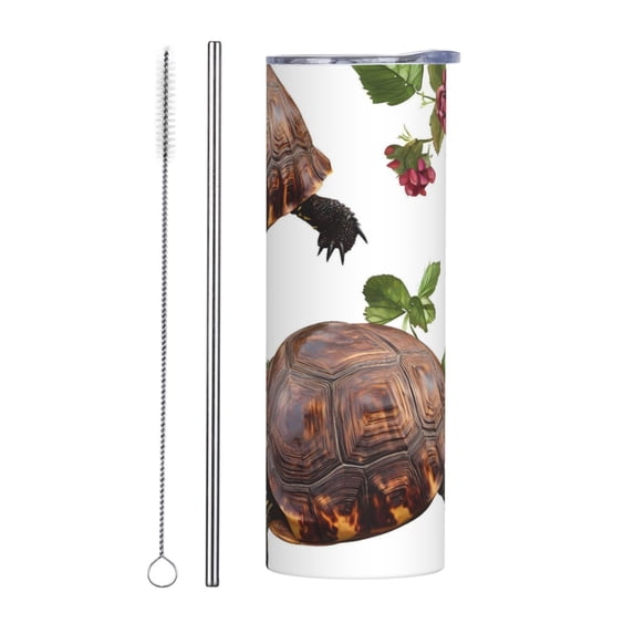 20oz Stainless Steel Mug Reusable Tumbler With Lid And Straw For Hot ...