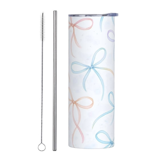 20oz Stainless Steel Mug Reusable Tumbler With Lid And Straw For Hot ...