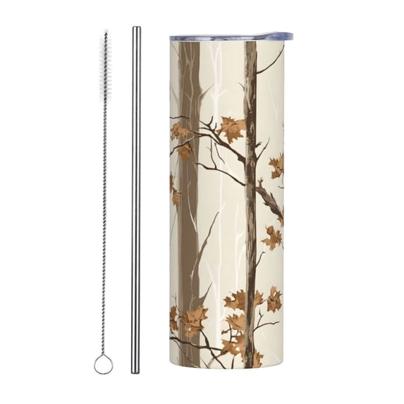 20oz Stainless Steel Mug Reusable Tumbler With Lid And Straw For Hot ...
