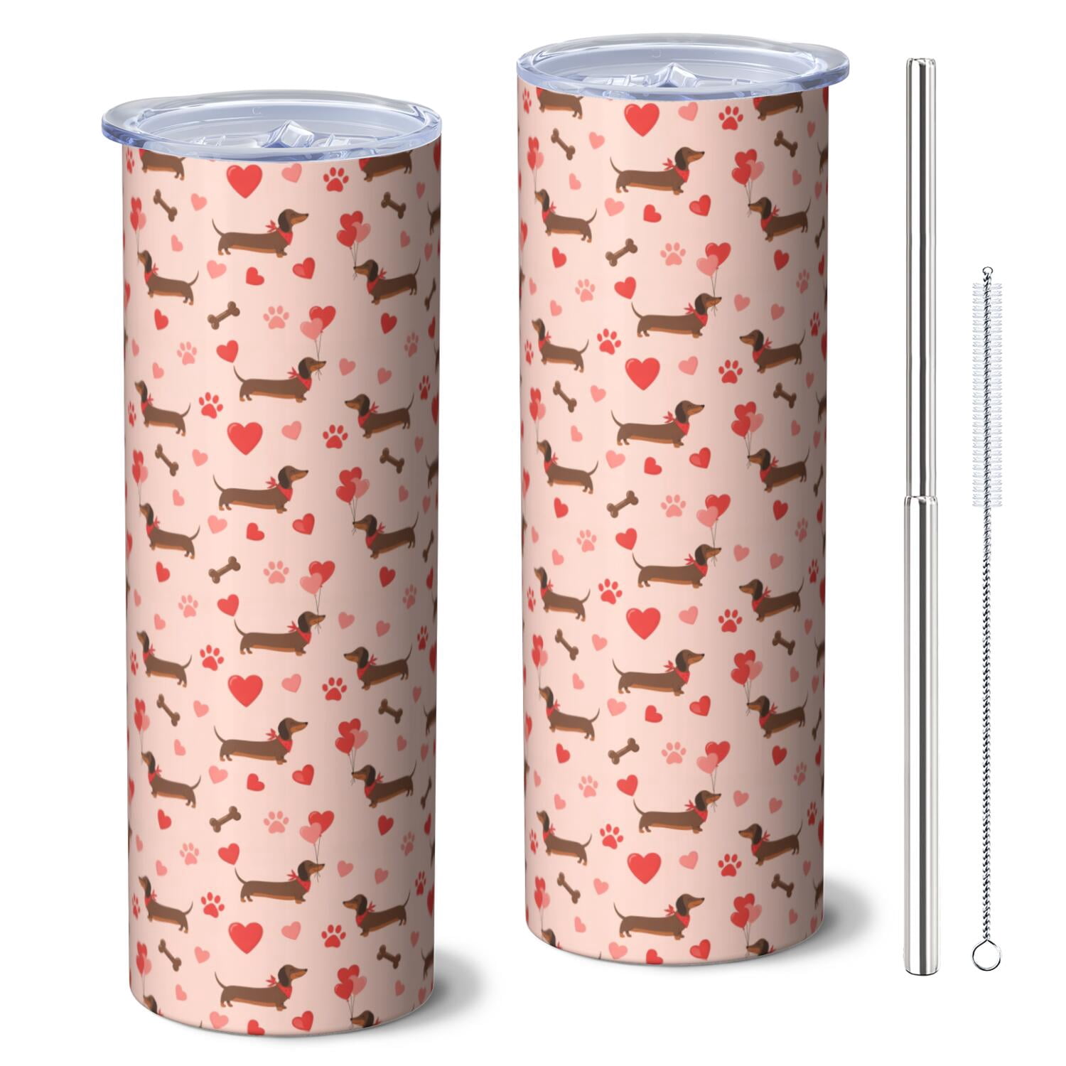 20oz Stainless Steel Skinny Tumbler, Double Wall Travel Mug with Lid ...