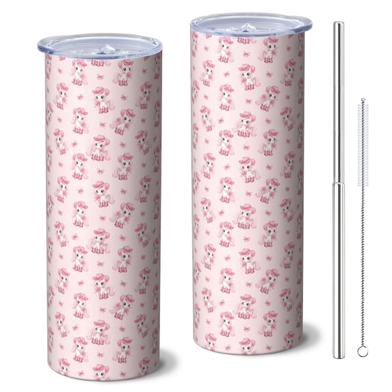 20oz Stainless Steel Skinny Tumbler, Double Wall Travel Mug with Lid ...
