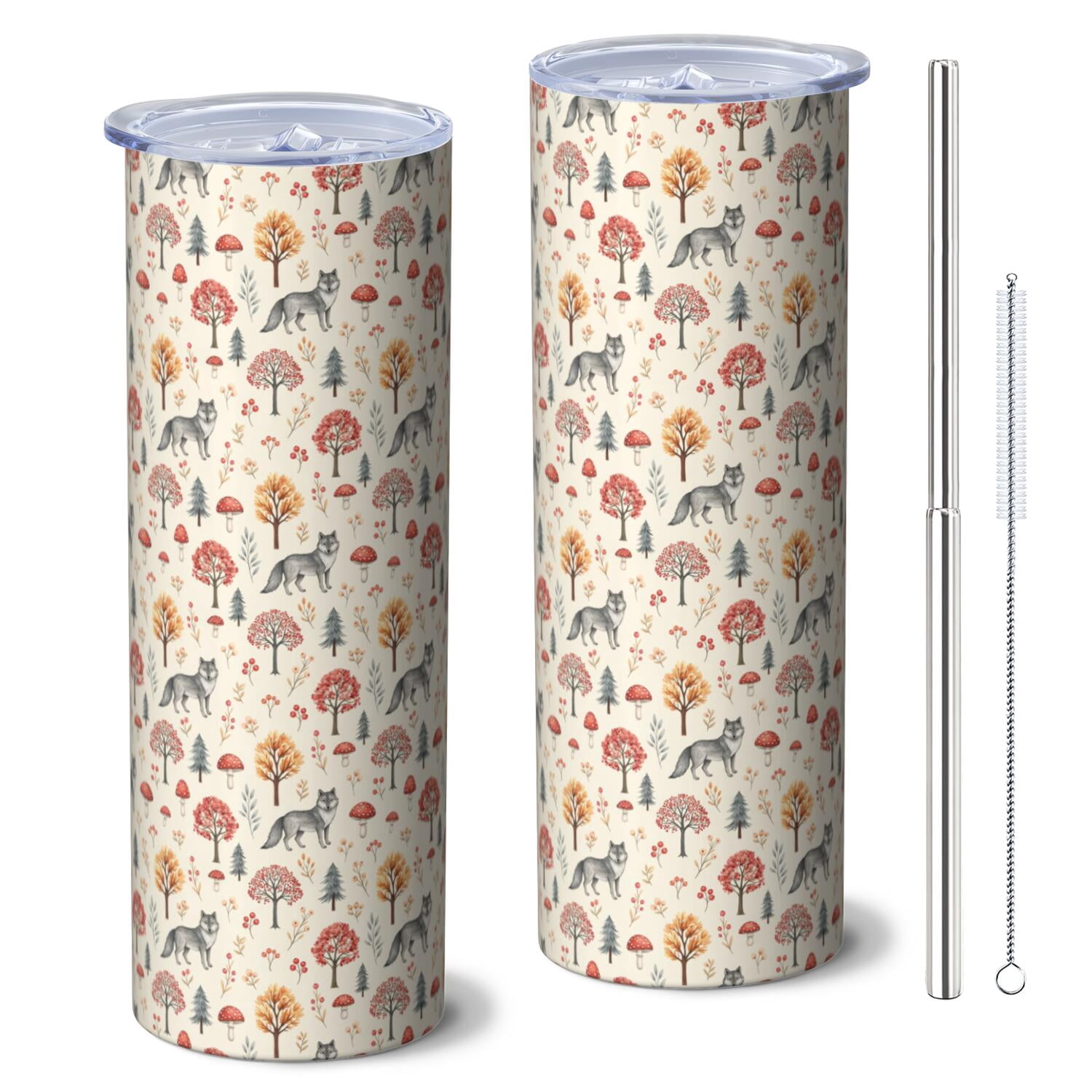 20oz Stainless Steel Skinny Tumbler, Double Wall Travel Mug with Lid ...