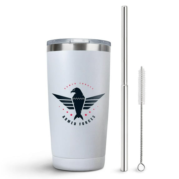 20oz Stainless Steel Travel Tumbler with Telescopic Straw, Vacuum ...