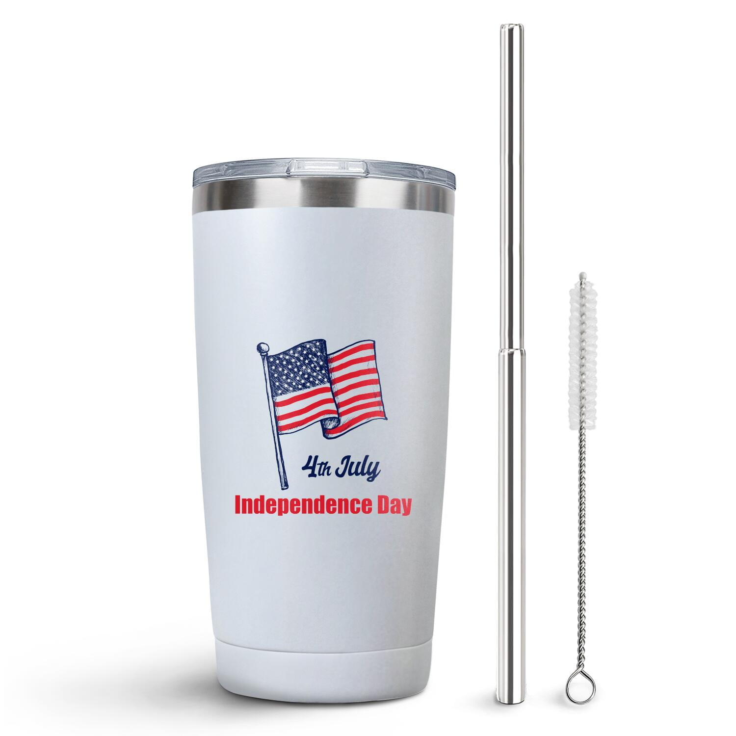 20oz Stainless Steel Travel Tumbler with Telescopic Straw, Vacuum ...