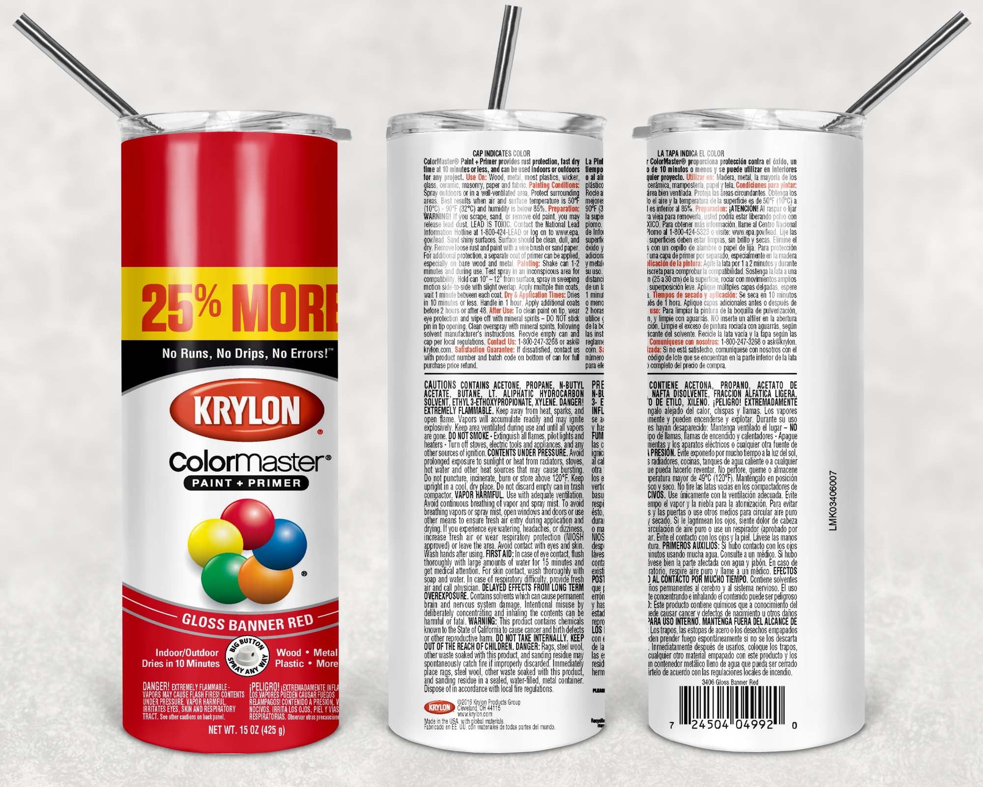 20oz Stainless Steel Tumbler with my version of Kryon Spray Paint Can ...