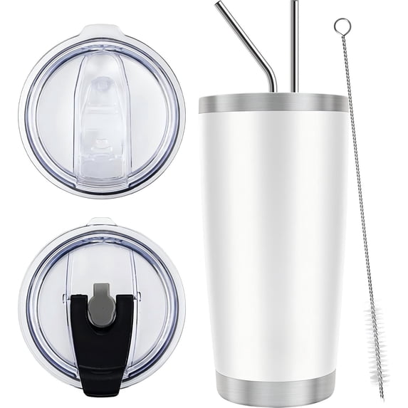 20oz Stainless Steel Vacuum Insulated Tumbler Cup with Sliding Splash ...