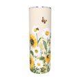 20oz Sunflower Daisy Bee Butterfly Tumbler with Straw Floral Insulated ...