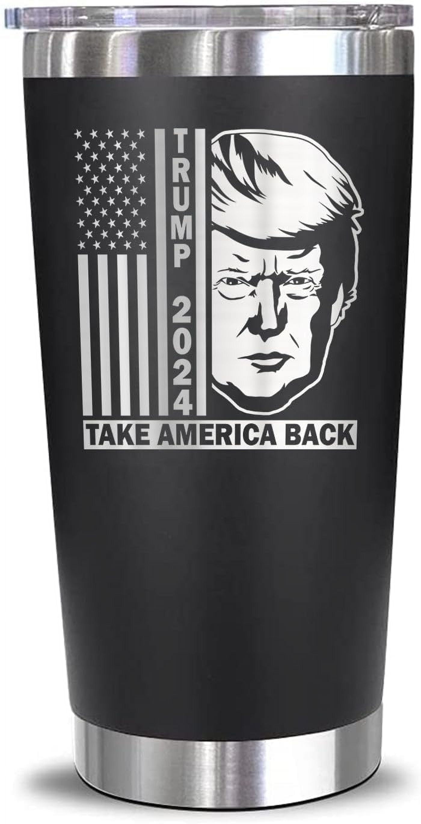 20oz Trump 2024 Tumbler - Stainless Steel Travel Mug - American Flag ...