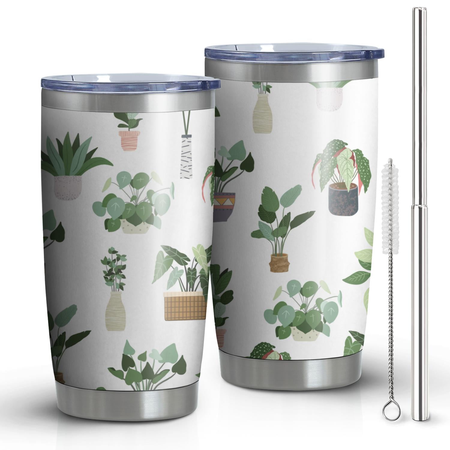 20oz Tumbler with Lid and Straw Stainless Cactus Steel Vacuum Insulated ...