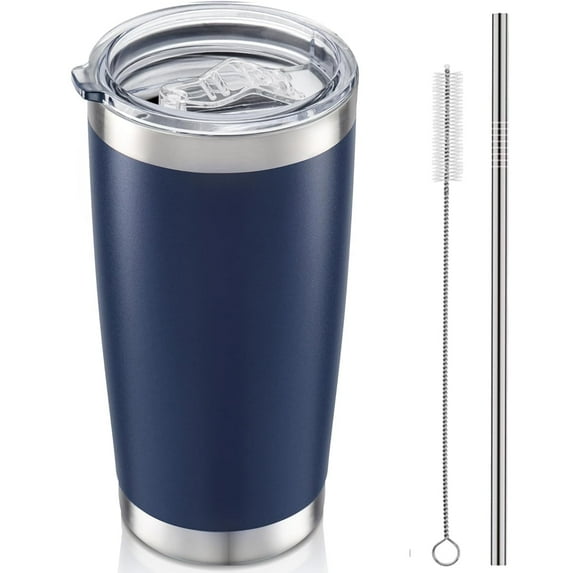 20oz Tumbler with Lid and Straw Stainless Steel Tumbler Cup Vacuum ...