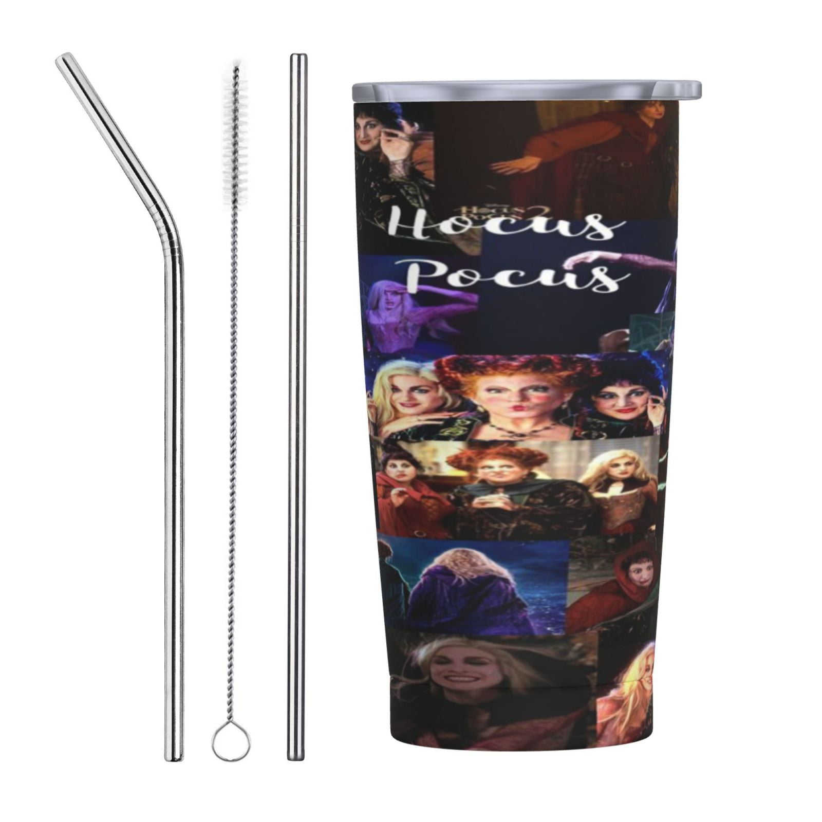 20oz Tumbler with Lid and Straw Hocus Pocus Print Car Cup Vacuum Travel ...