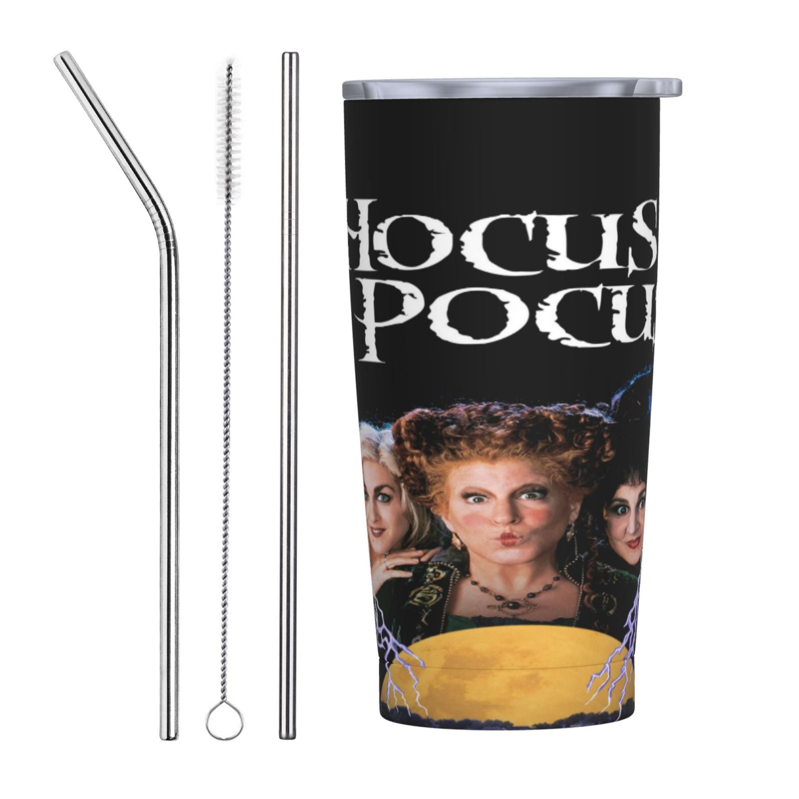 20oz Tumbler with Lid and Straw Hocus Pocus Print Car Cup Vacuum Travel ...