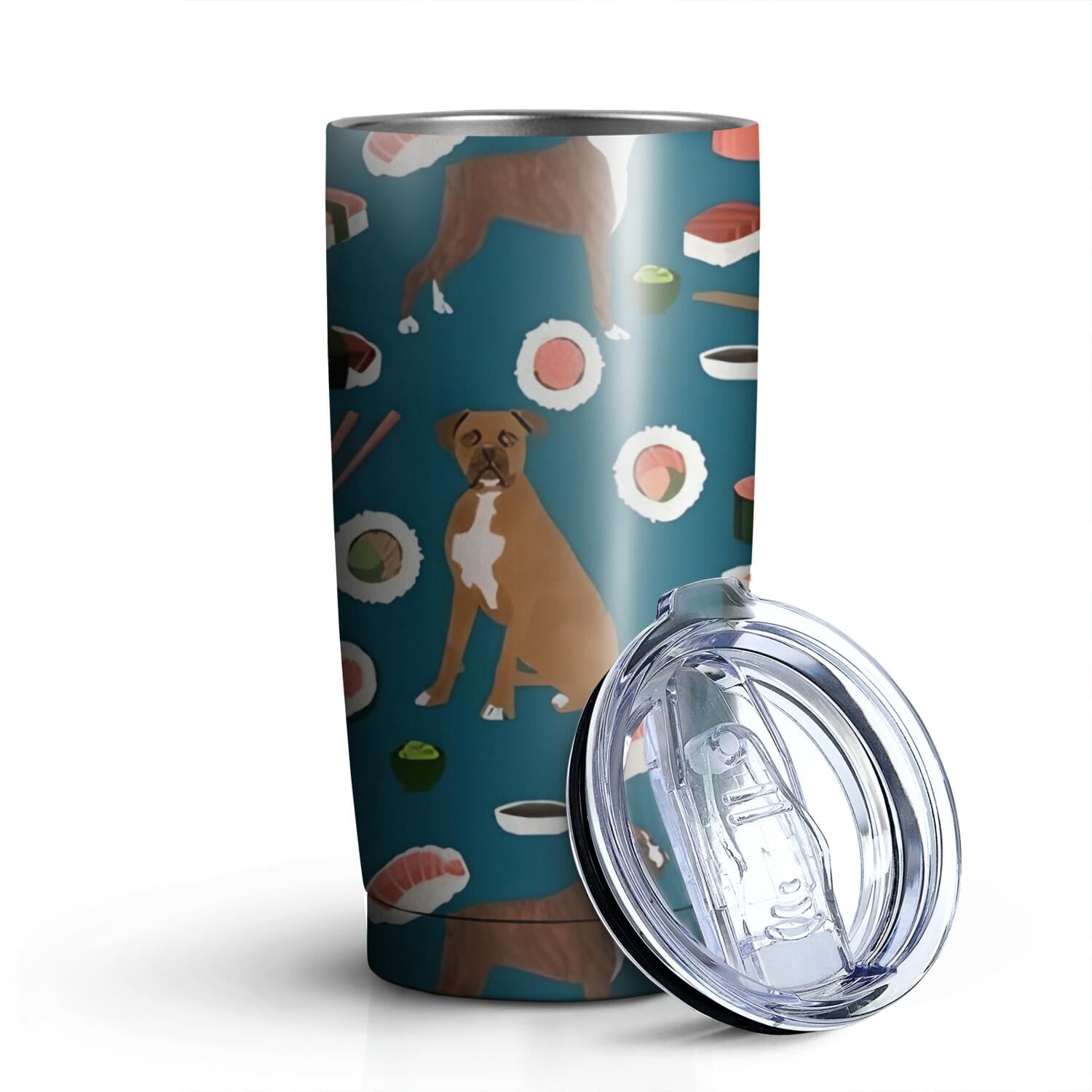 20oz Tumblers Boxer Dog Pitbull Terriers Dog and Sushi Stainless Steel ...