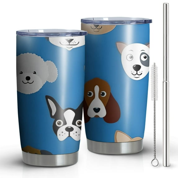20oz Tumblers Cartoon Dog Stainless Steel Vacuum Insulated Double Wall ...
