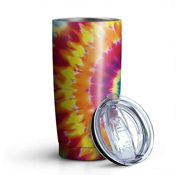 20oz Tumblers Colorful Rainbow Tie Dye Spiral Pattern Stainless Steel ...
