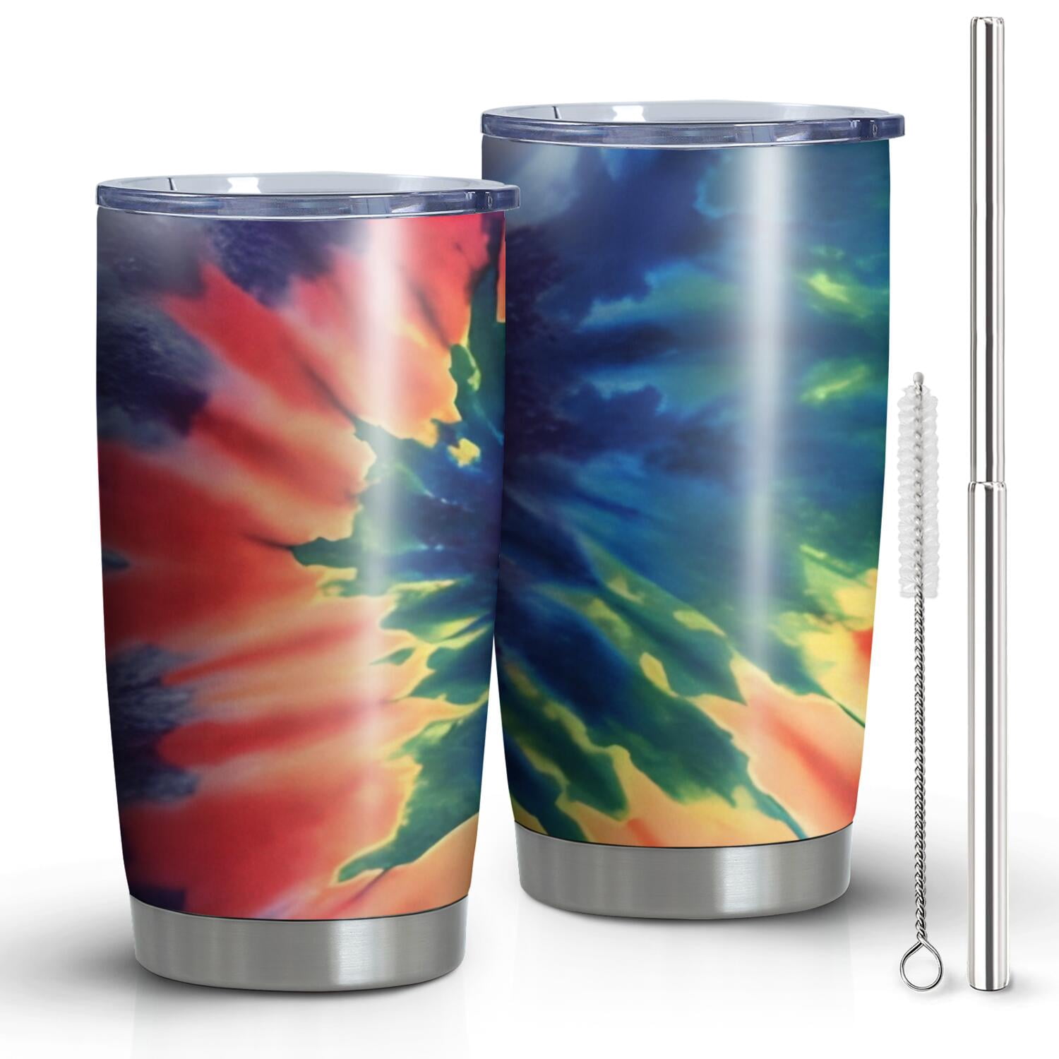 20oz Tumblers Colorful Tie Dye Pattern Stainless Steel Vacuum Insulated ...