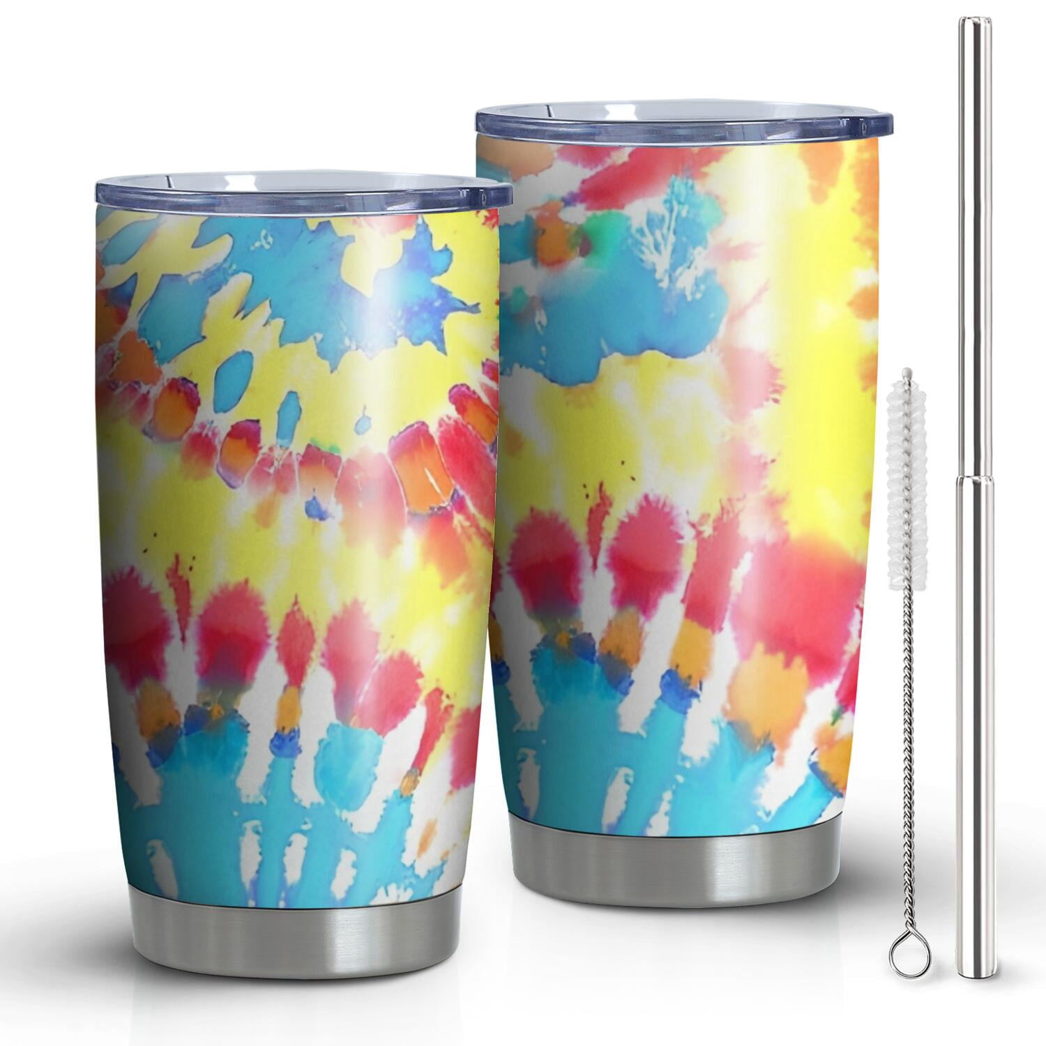20oz Tumblers Colorful Tie Dye Pattern Stainless Steel Vacuum Insulated ...