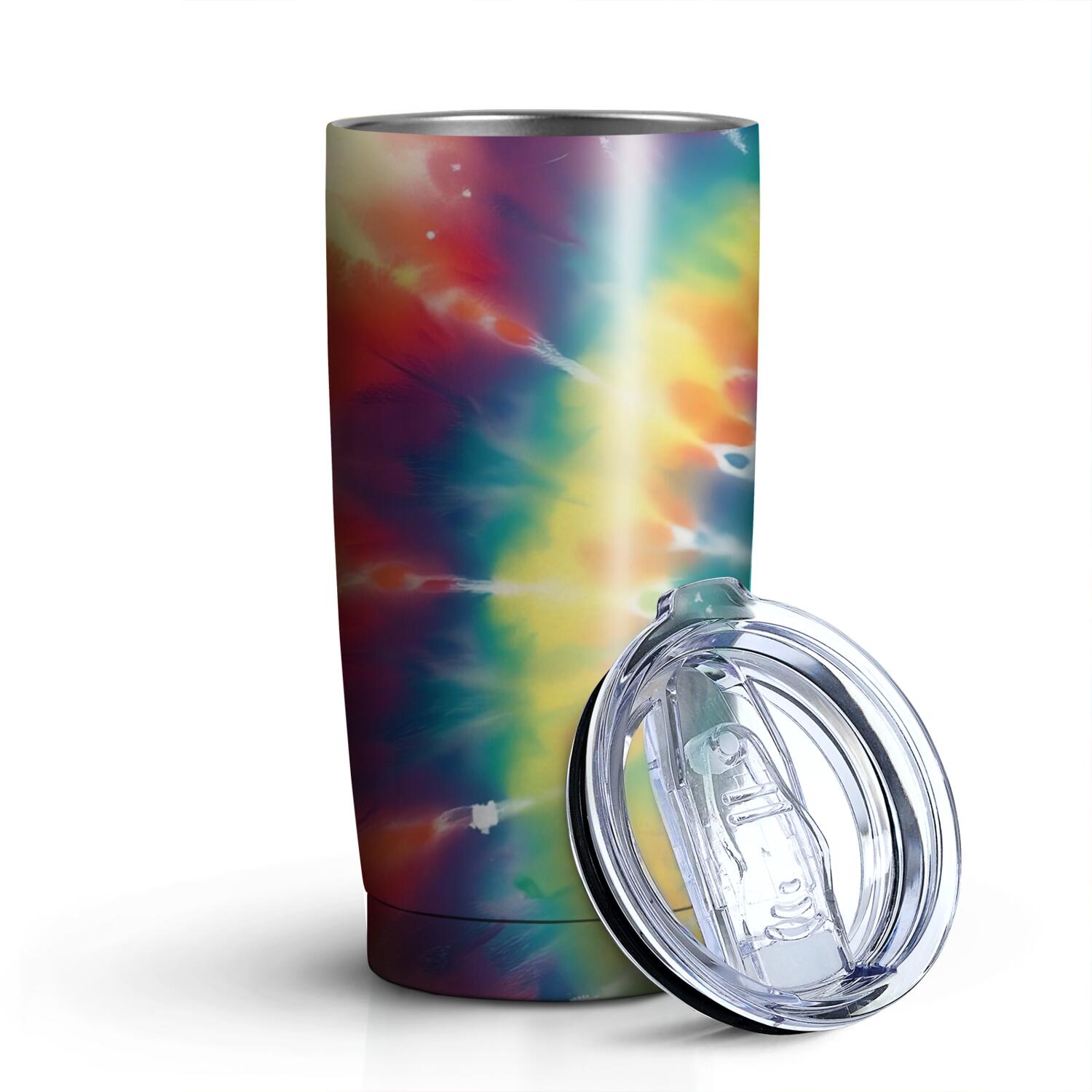 20oz Tumblers Colorful Tie Dye Spiral Pattern Stainless Steel Vacuum ...