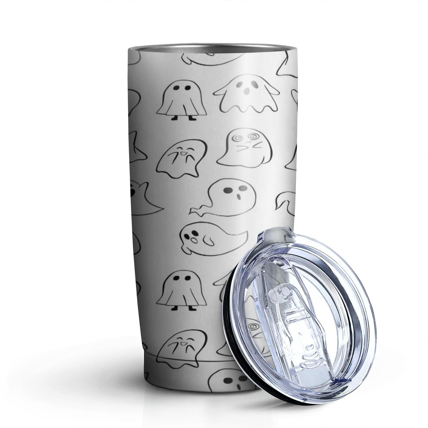 20oz Tumblers Cute Halloween Ghosts Pattern Stainless Steel Vacuum ...
