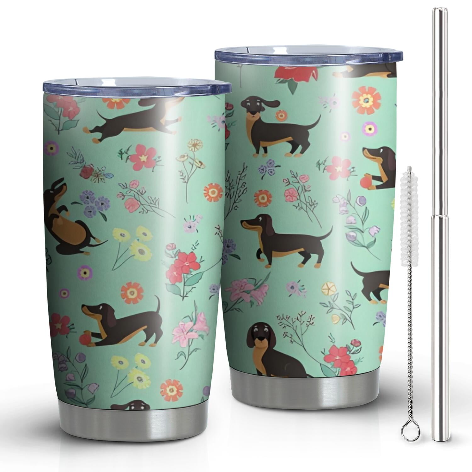 20oz Tumblers Dachshunds and Pioneer Flower Stainless Steel Vacuum ...