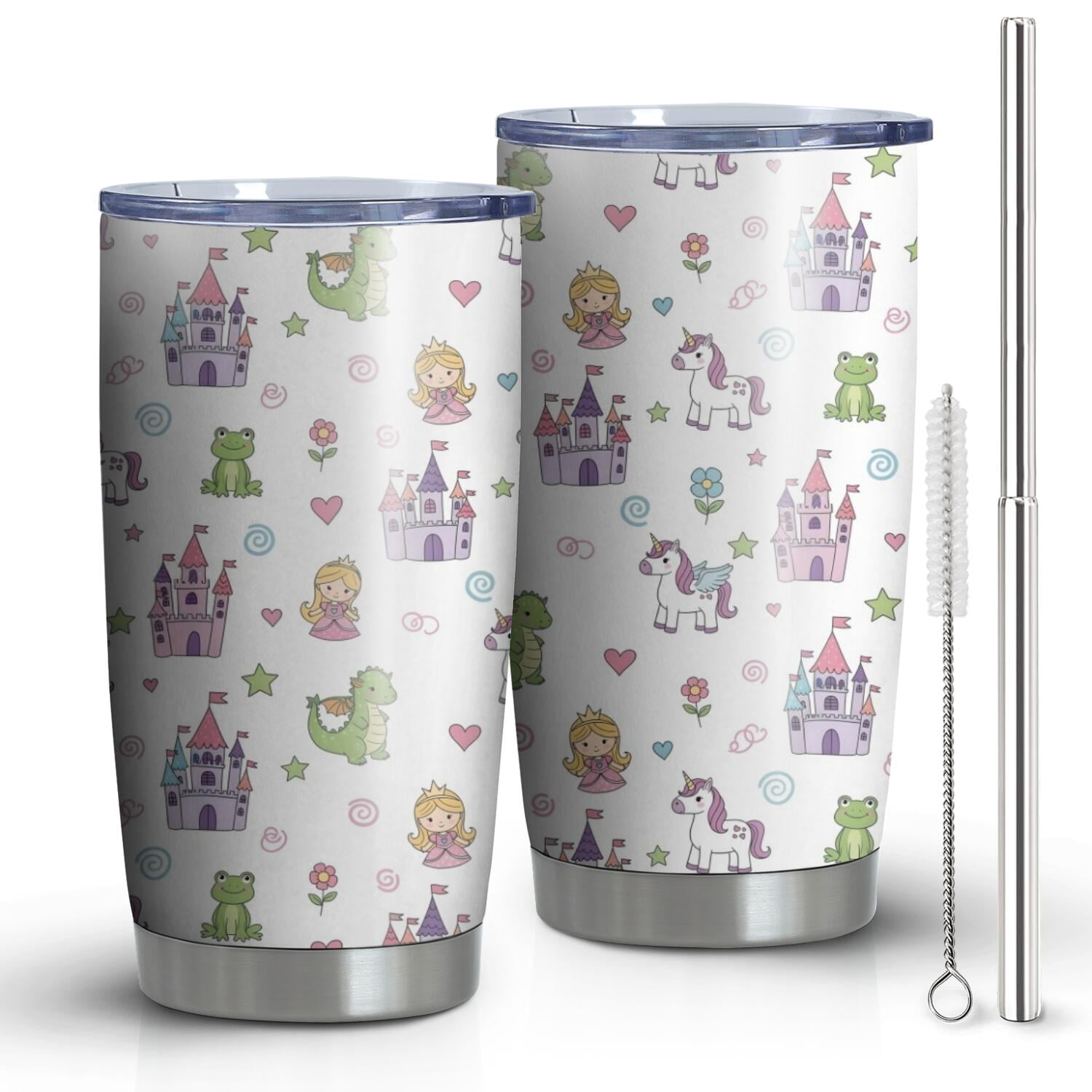 20oz Tumblers Fairy Tale Princess Pattern Stainless Steel Vacuum ...