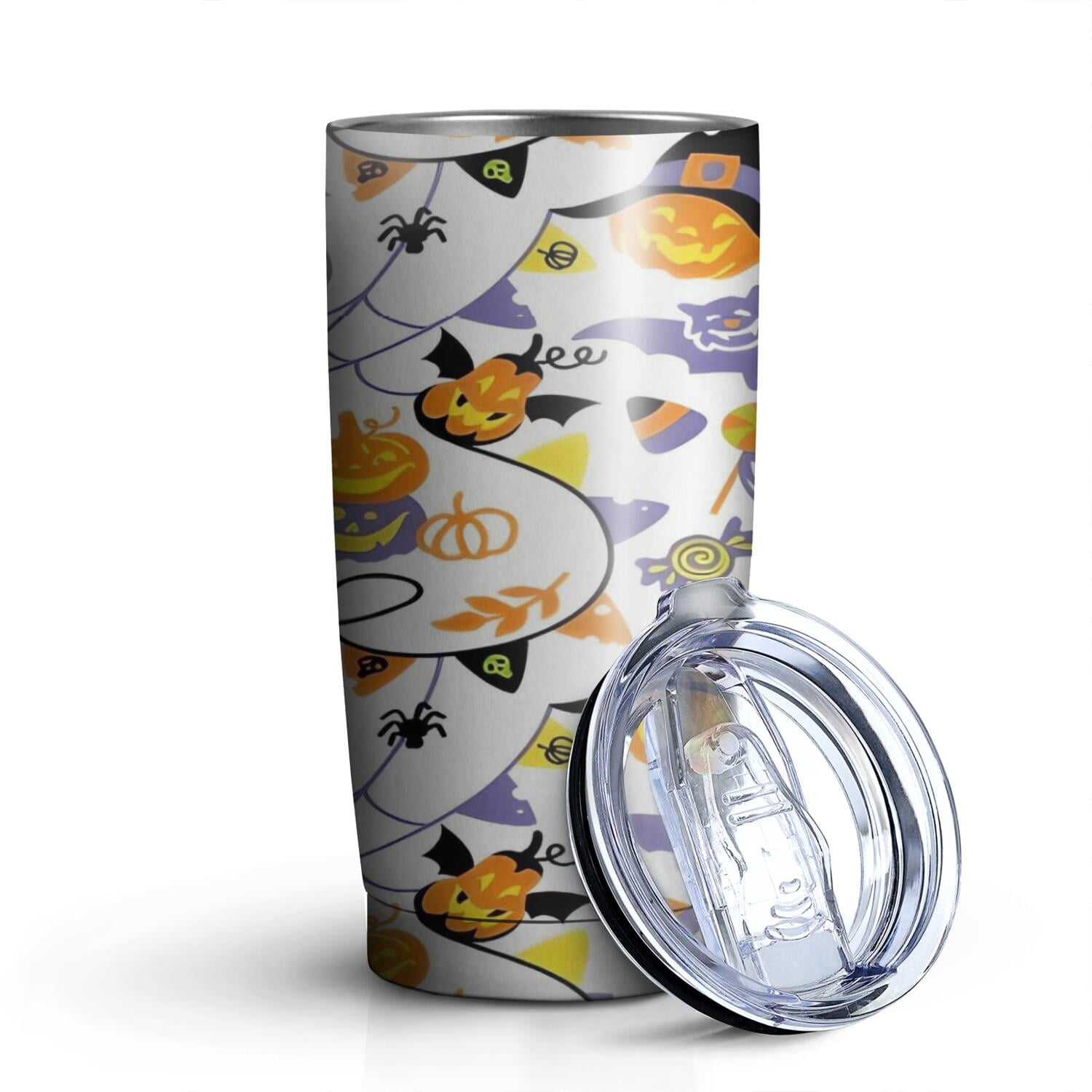20oz Tumblers Halloween Ghost Pumpkin Pattern Stainless Steel Vacuum ...