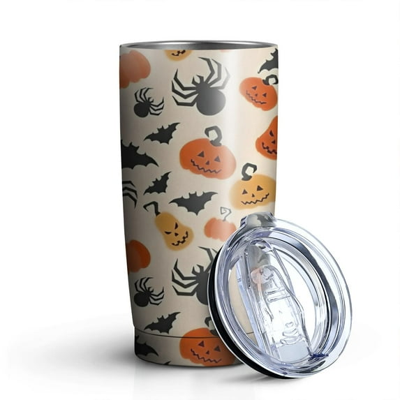 20oz Tumblers Halloween Pumpkins Bats and Spiders Stainless Steel ...